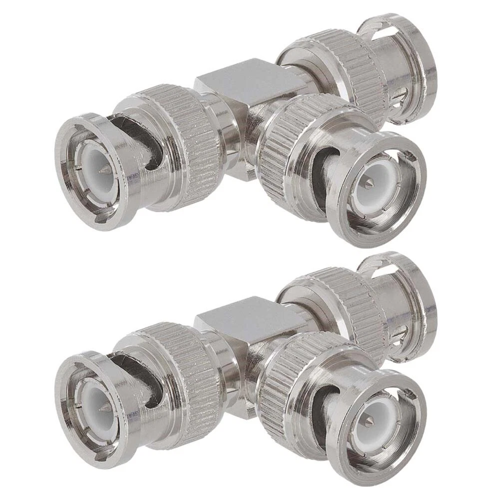 STAR- 2X Bnc Connector 1 Male To 2 Bnc Male Coaxial Cable Cctv Video ...
