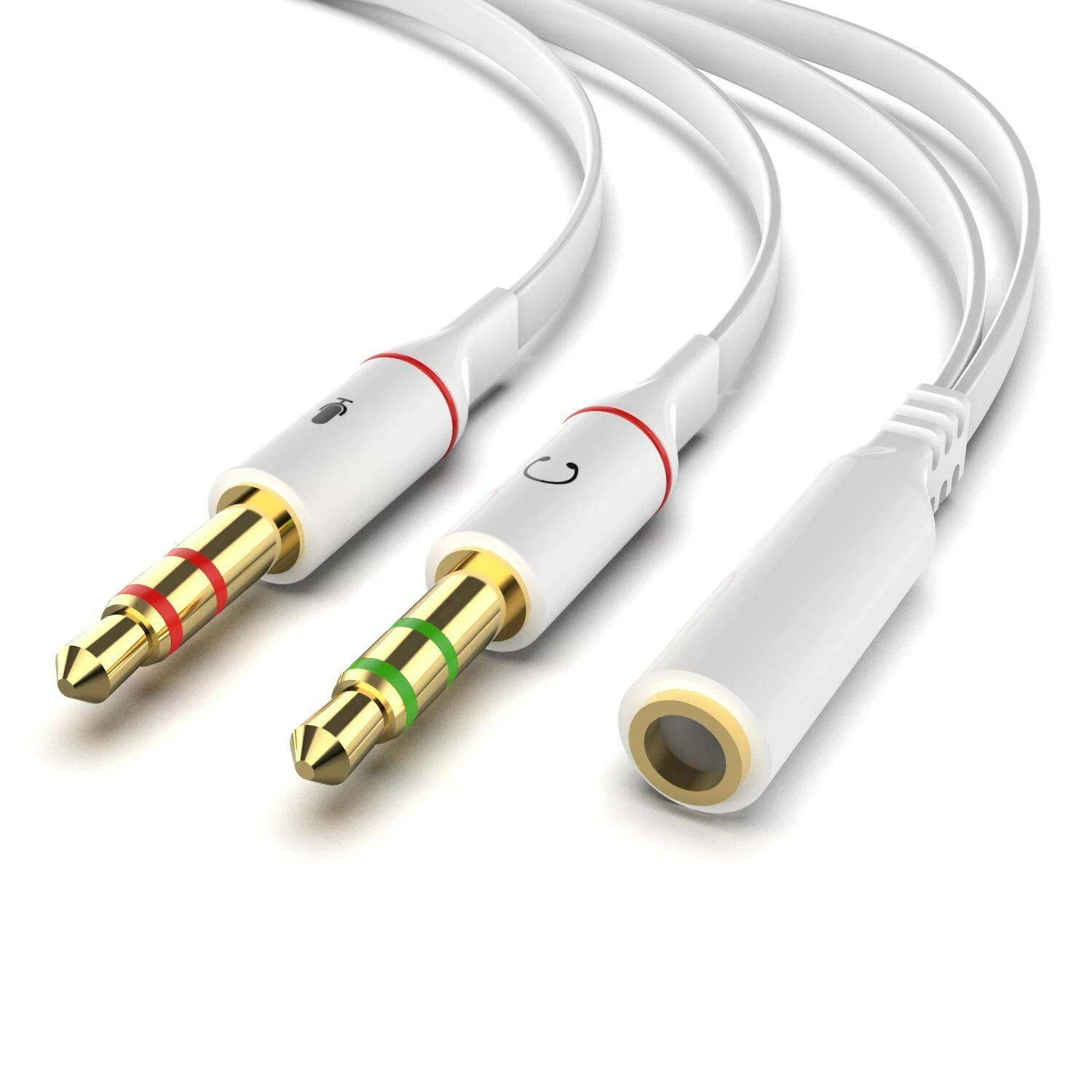 STAR- 3.5Mm Dual Splitter Audio Cable Gaming Headset Adapter Microphone ...