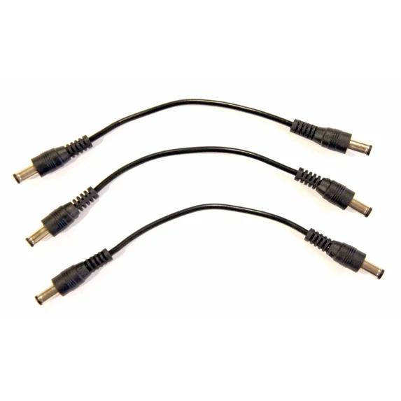 STAR- (3) Dc 12Vdc 12V 9V Power Adapter Male To Male 6" Patch Cable 2.1 ...