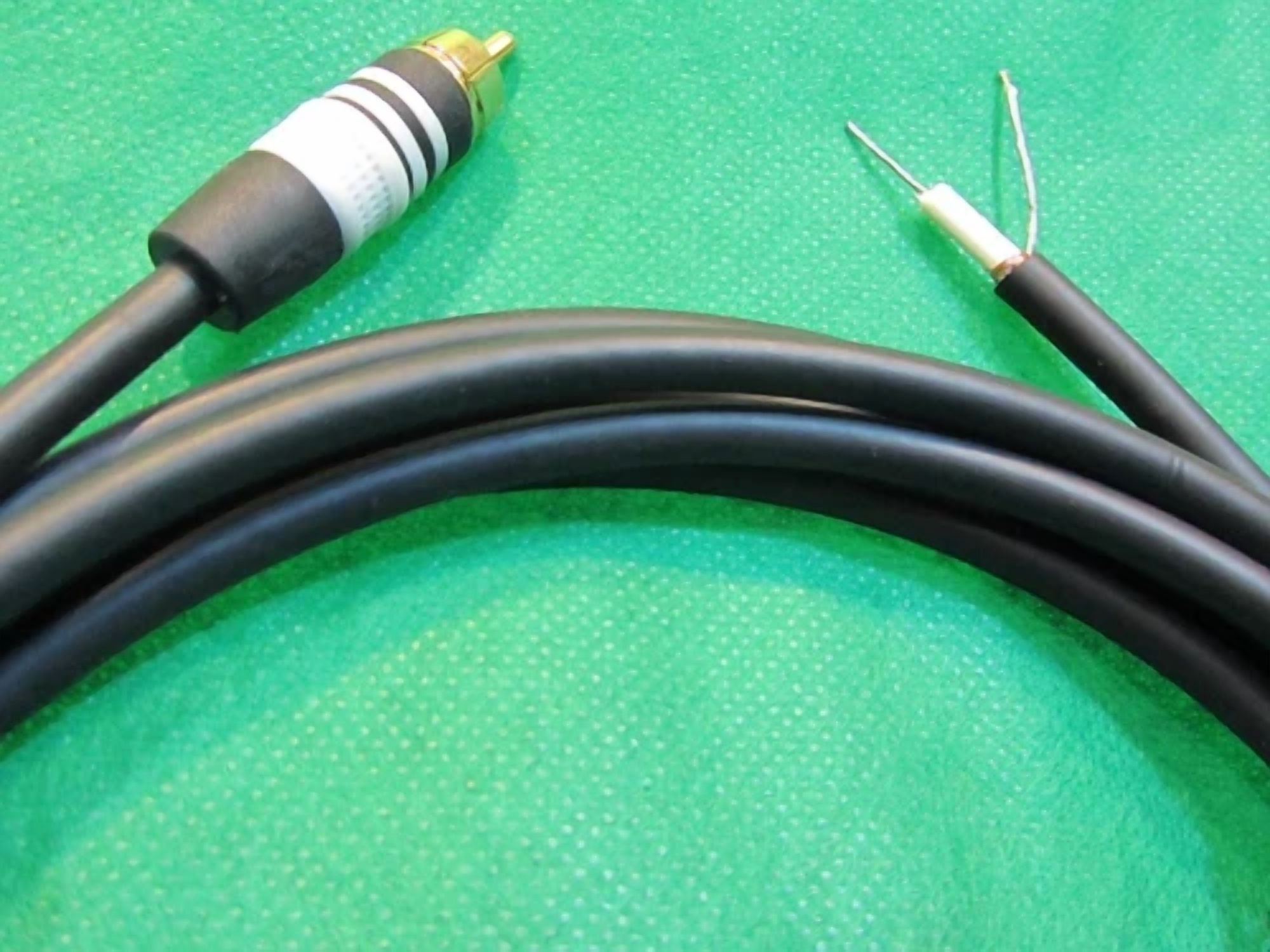 STAR- 3' Dc Pro Speaker Subwoofer Shielded Cable, White Ring Gold Rca ...