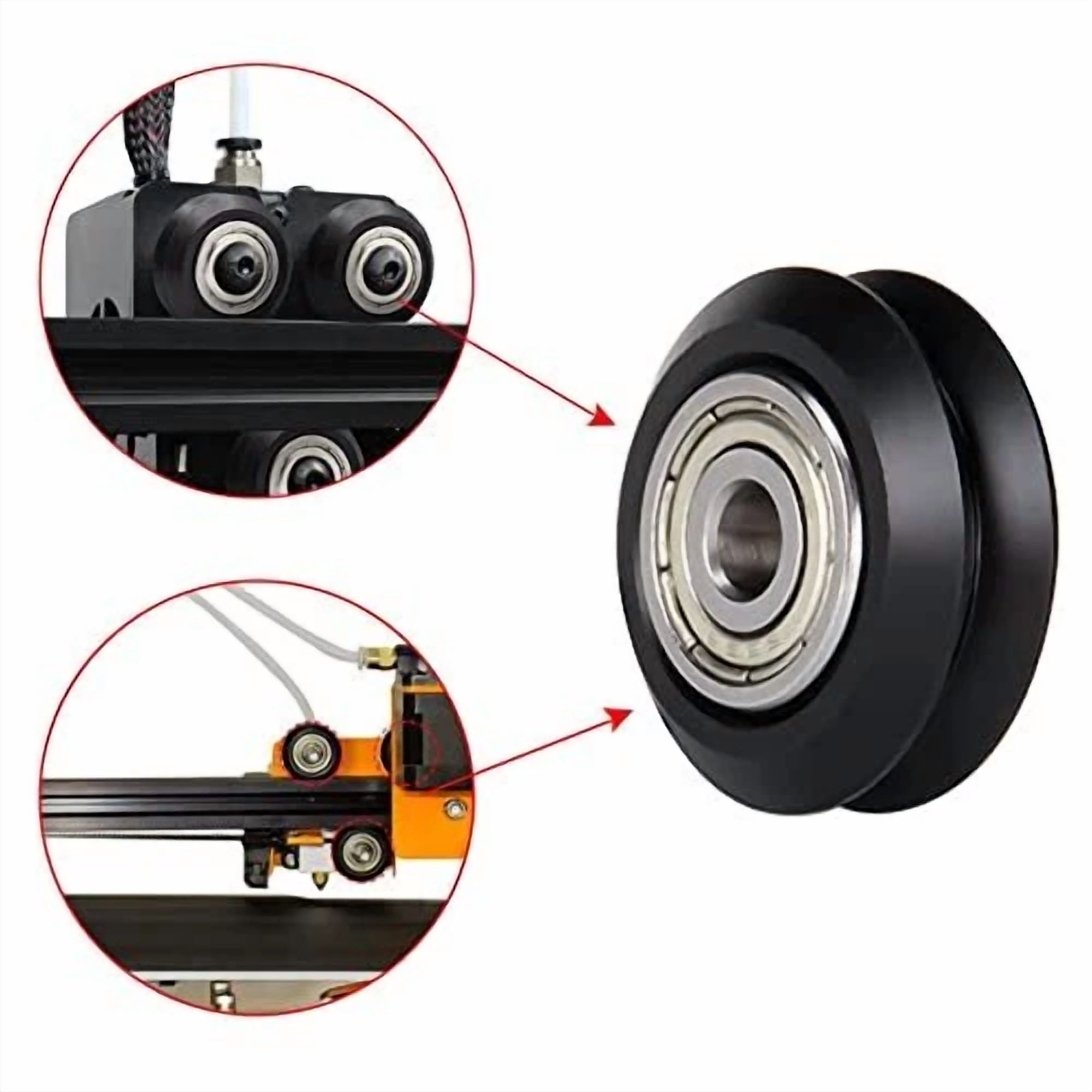 STAR- 3D Printer Pom Pulley Wheel V Slot Linear Bearing Rollers For ...