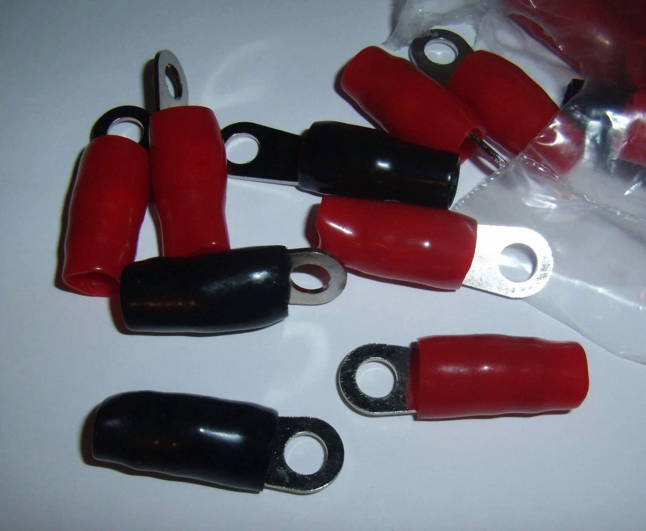 STAR- (4) Audio Power Ground Wire Ring Terminal Nickel 2 Awg Ga Gauge 5 ...