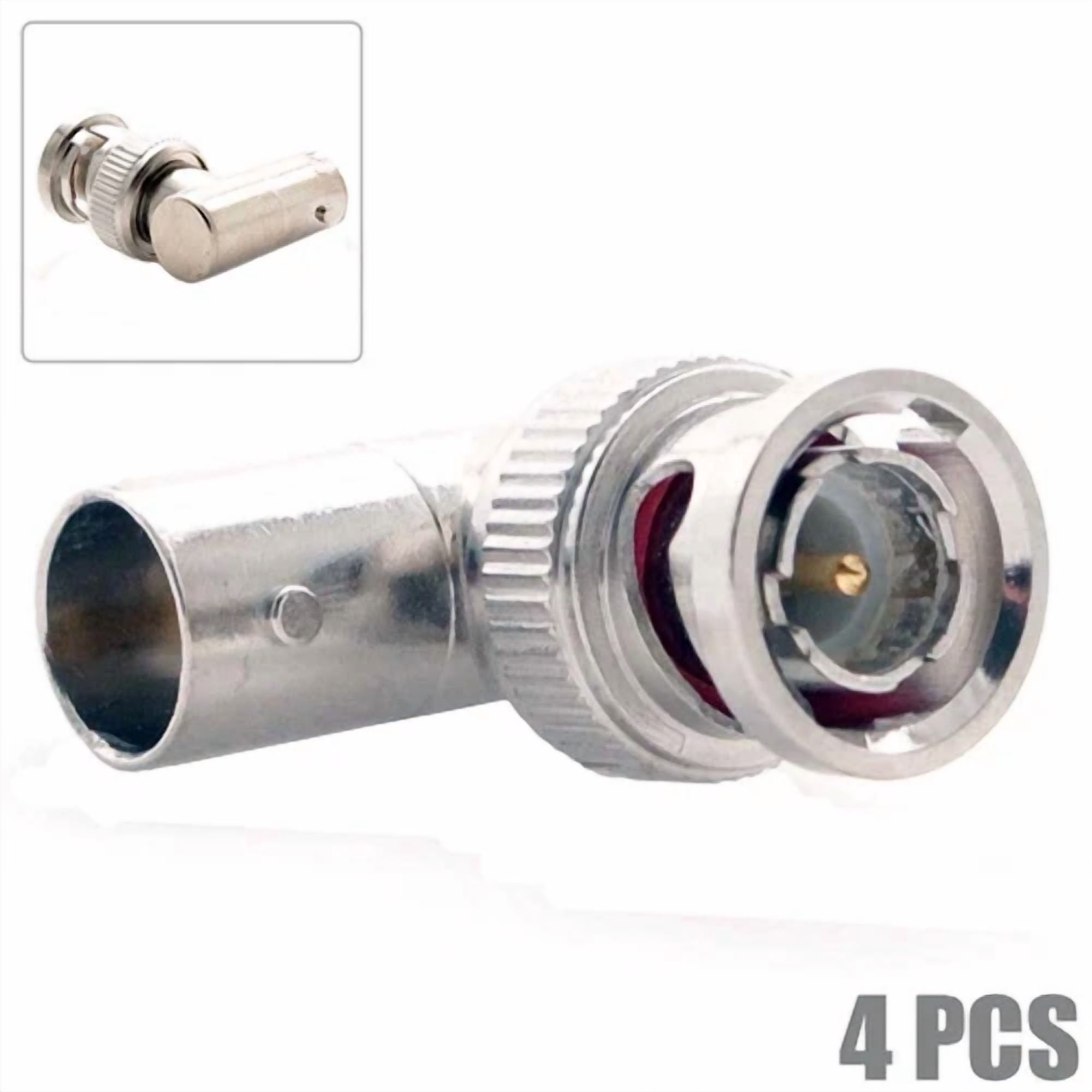 STAR- 4 Pcs Bnc Male To Female Right Angle Adapter Coax Coaxial Cable ...