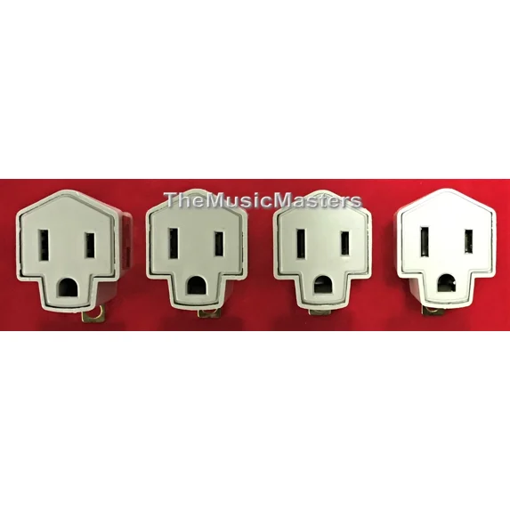 STAR- (4) Wall Plug Electrical Power Grounding Adapters 3 Prong Socket ...