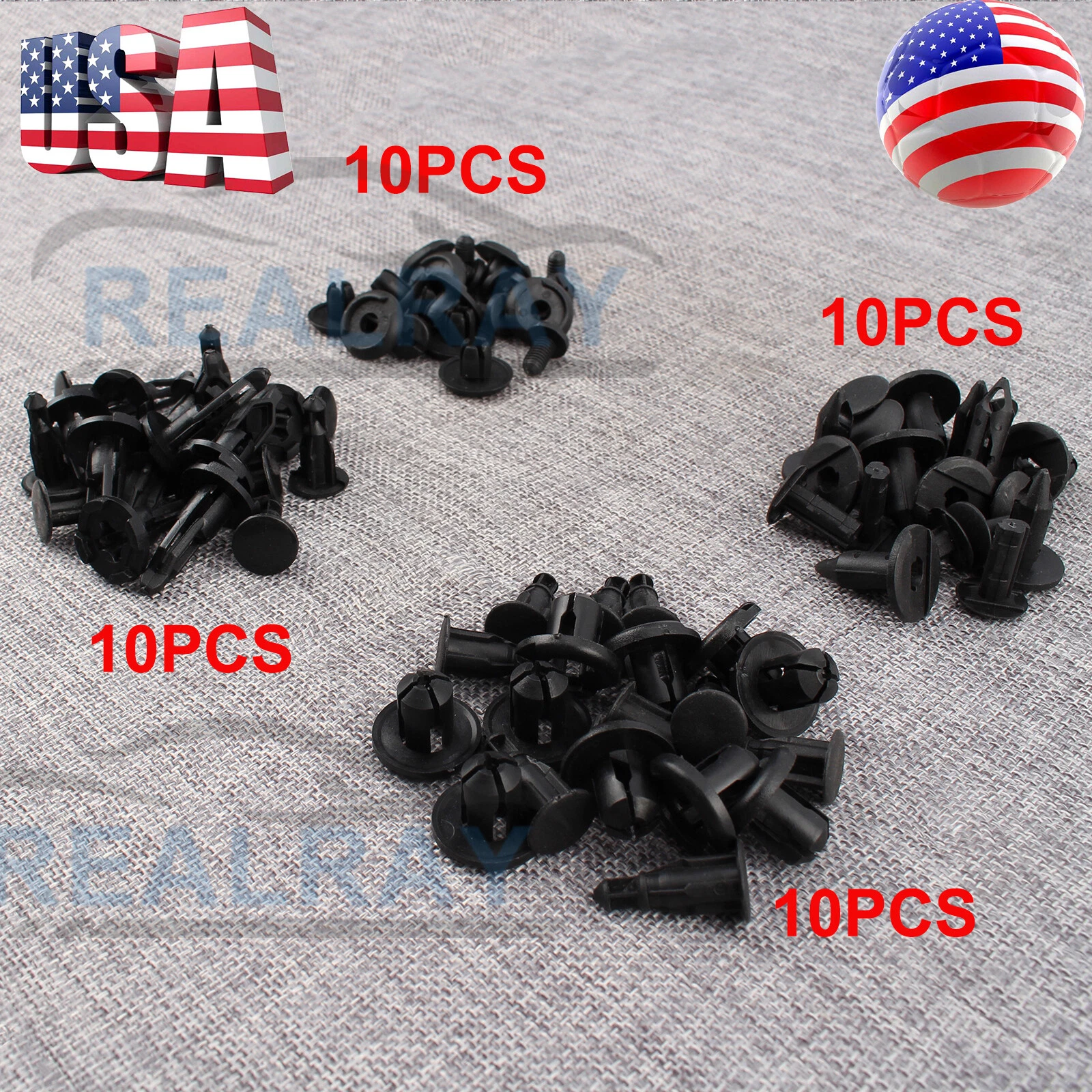 STAR- 40 Car Plastic Rivets Fastener Clips Bumper Push Pin Rivet ...