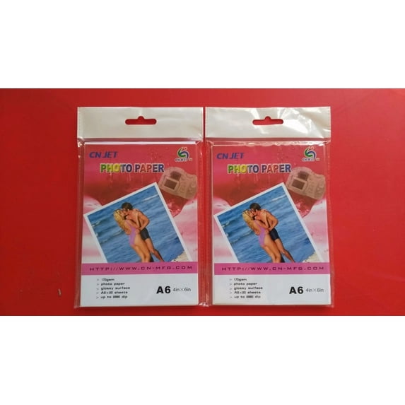 STAR- 40 Pcs A6 Cn-Jet (4 In X 6 In) Glossy Inkjet Photo Paper For Hp ...