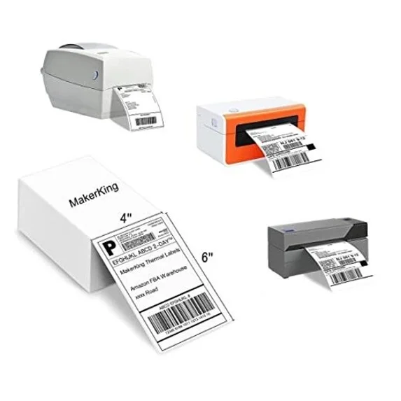STAR- 4X6 White Mailing Fanfold Postage Thermal Labels () - Compatible ...