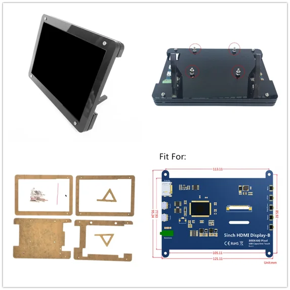 STAR- 5 Inch Hdmi Display Case Lcd Hd Capacitive Touch Screen Stand For ...