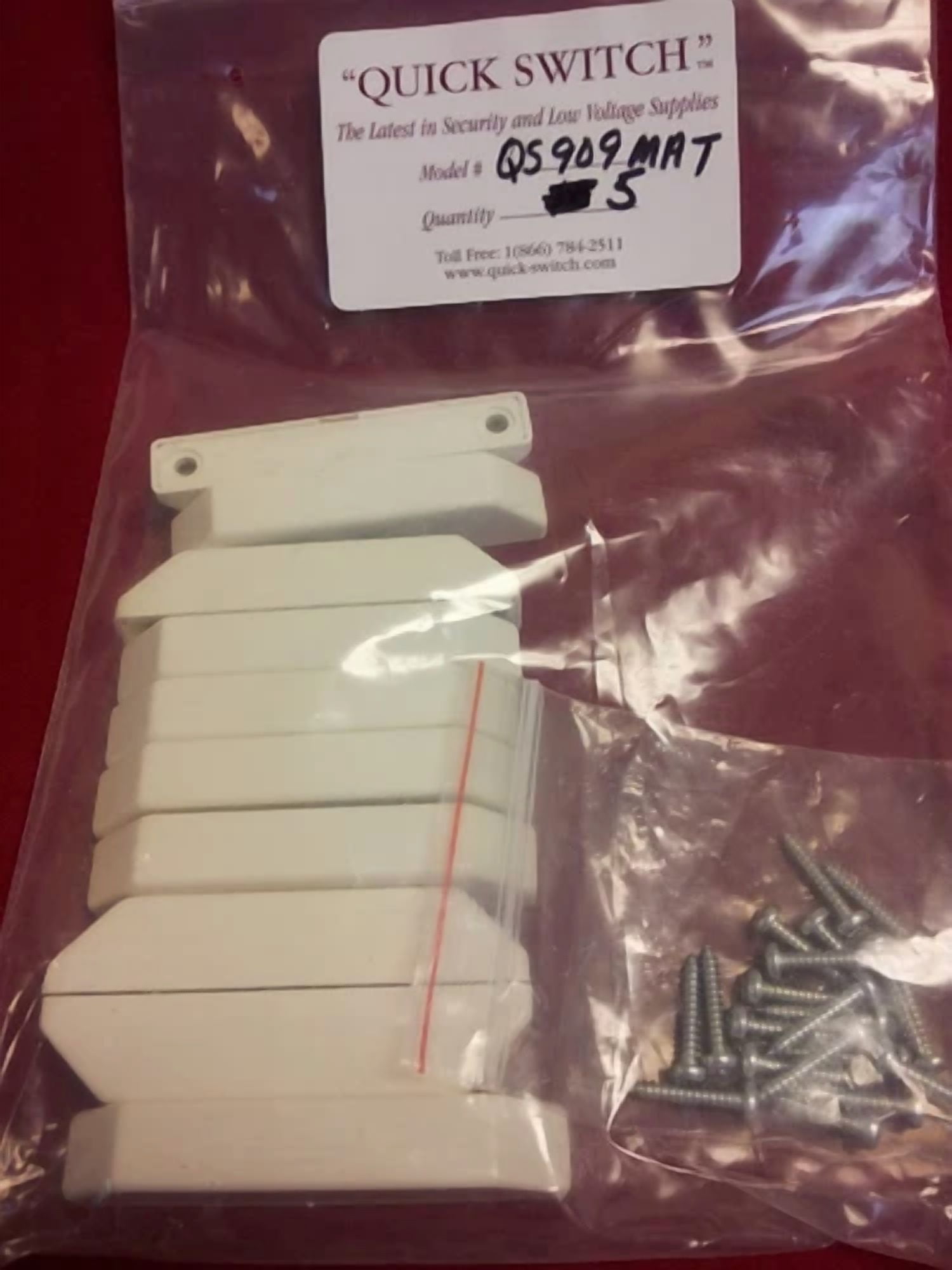 STAR- 5 Long Off White Home Alarm Magnetic Reed Switch Contacts Closed ...