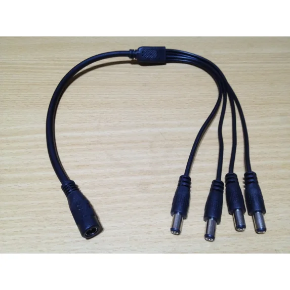 STAR- 5Pcs Dc 1 Female To 4 Male Power Splitter Cable For Cctv Security ...