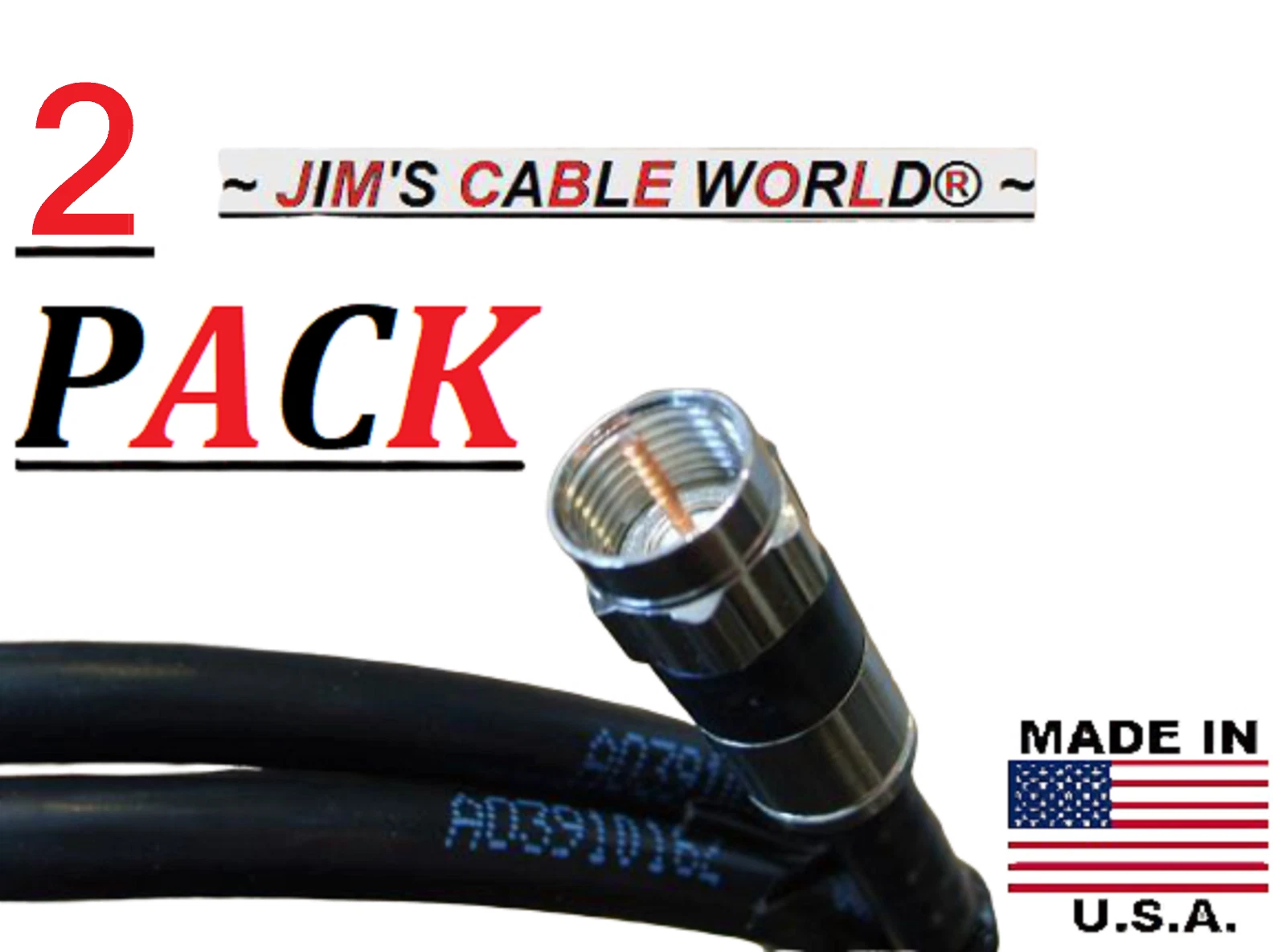 STAR- 6" Inch 2 Pack Of Jims Cable World Rg6 75O Digital Hd Quality ...