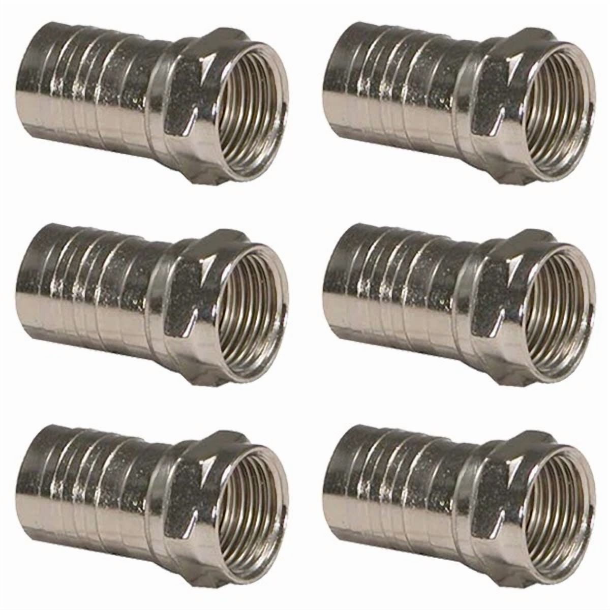 STAR- 6 Pcs Rg6 F Type Hex Crimp Coax Coaxial Cable Connector Adapter O ...