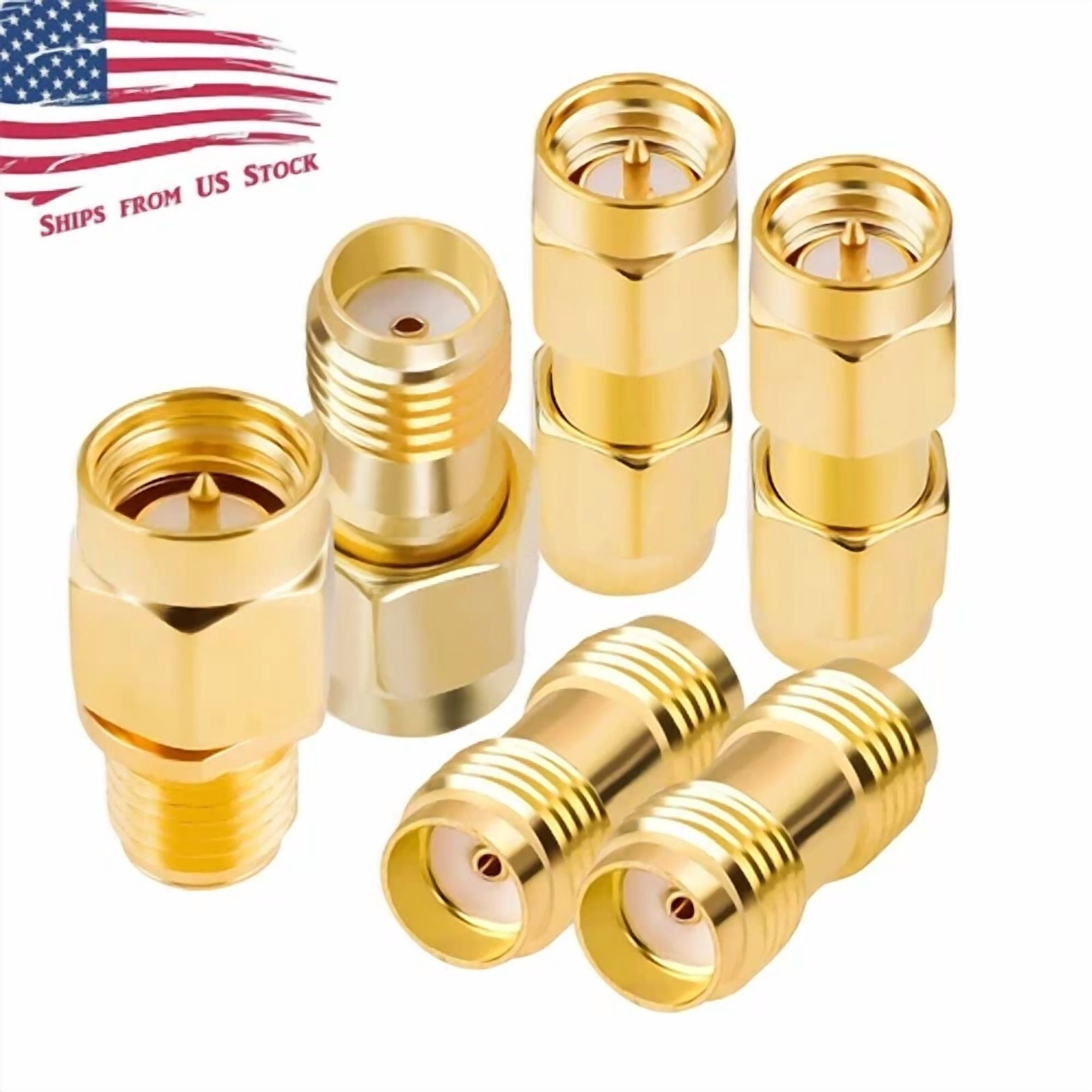STAR- 6 Piece Sma Adapter Kit Male And Female Sma Rf Coaxial Connector ...