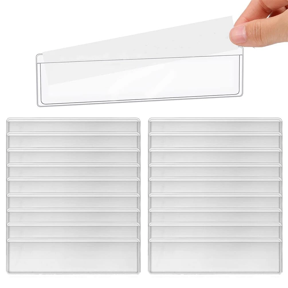 STAR- 60 Pack Clear Self Adhesive Label Pockets Label Holders Shelf ...