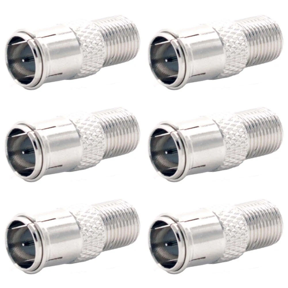 STAR- 6X F-Type Male To Female Quick-Push-On Adapter Coaxial Cable ...