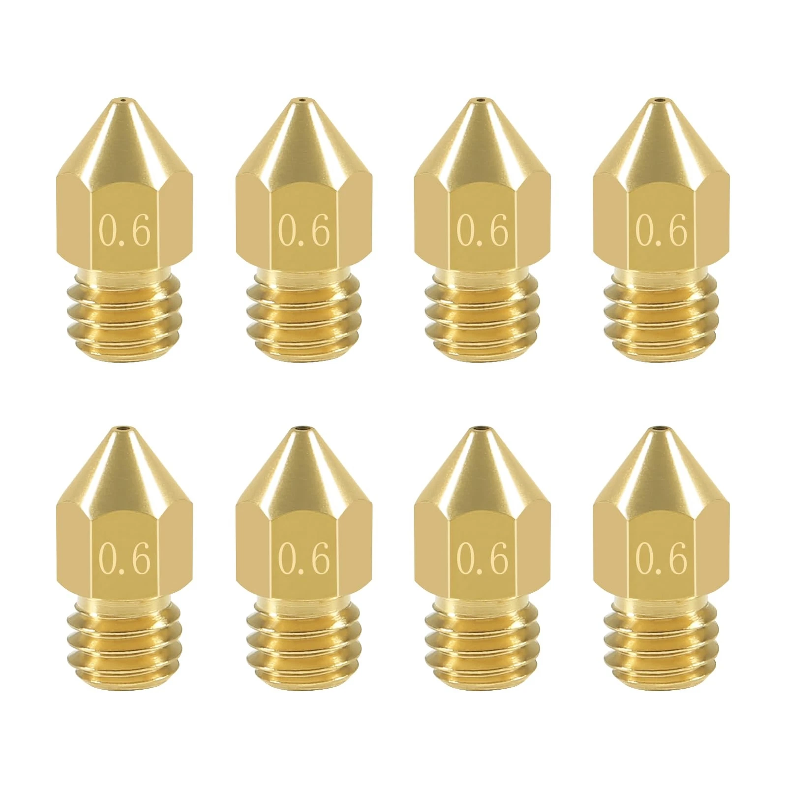 STAR- 8 Pcs 0.6Mm Mk8 Extruder Nozzles 3D Printer Nozzles For Creality ...