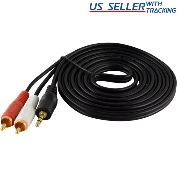 STAR- 8Ft 3.5Mm Male To 2 Rca Male Stereo Audio Converter Cable ...