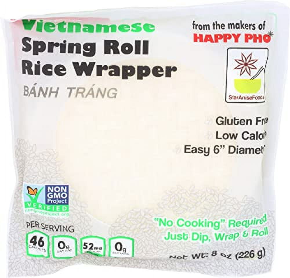 STAR ANISE FOODS Spring Roll Rice Wrapper, 8 OZ - Walmart.com
