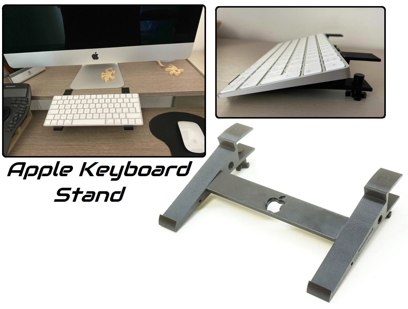 STAR- Adjustable Desk Mount Stand For Apple Magic Keyboard Models A1314 ...