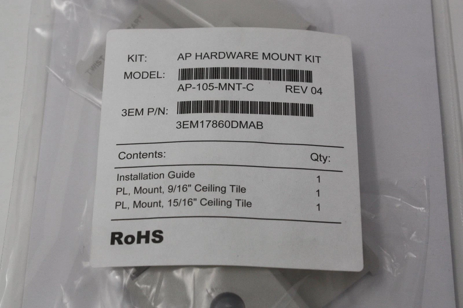 STAR- Aruba Ap-105-Mnt-C Mount Kit For Aruba 100 Series Access Points ...