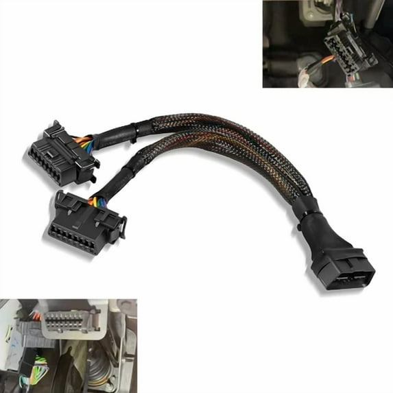 STAR- B6 Obdii 16 Pin Splitter Cable 1 Male To 2 Female Extension Y ...