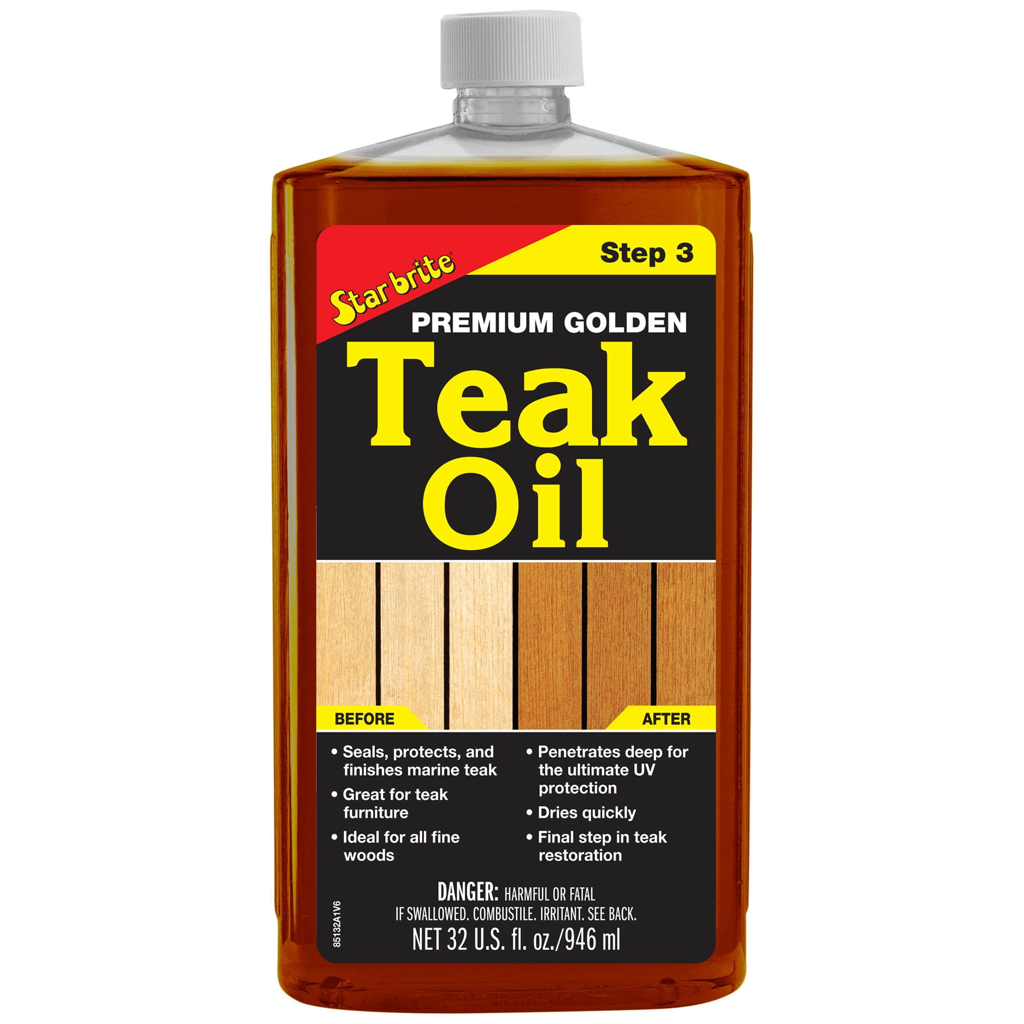 STAR BRITE Premium Golden Teak Oil - 32oz, UV & Weather Protectant for ...