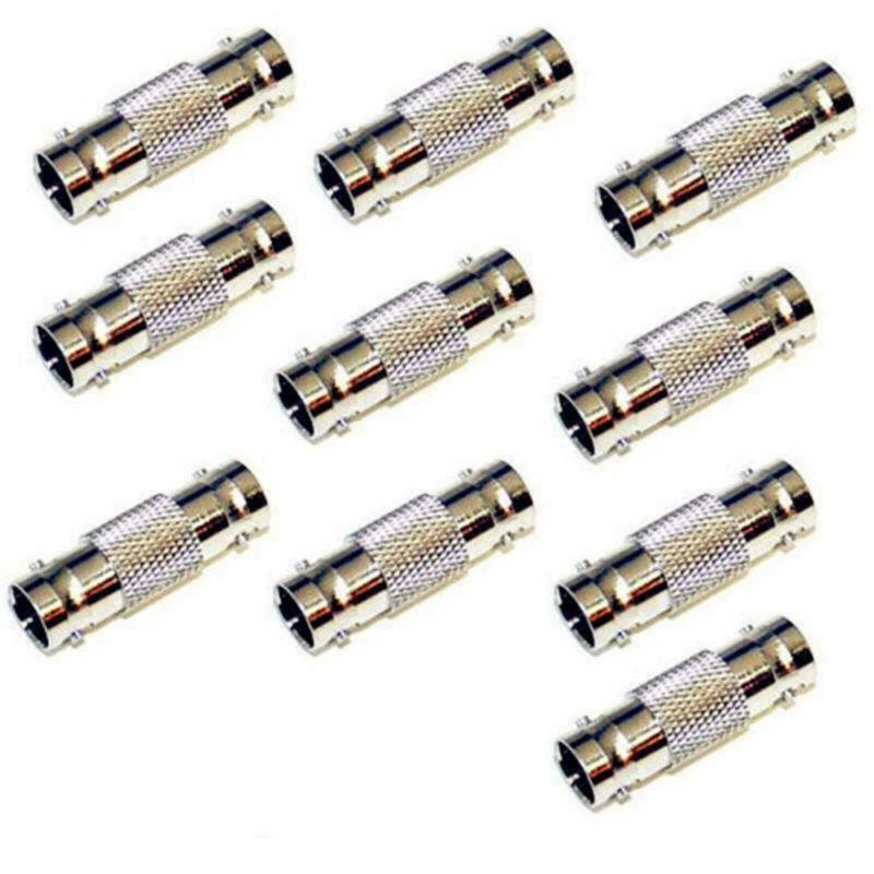 STAR- Bnc Female 10Pcs Coaxial Cable Coupler Adapter Connector For Cctv ...