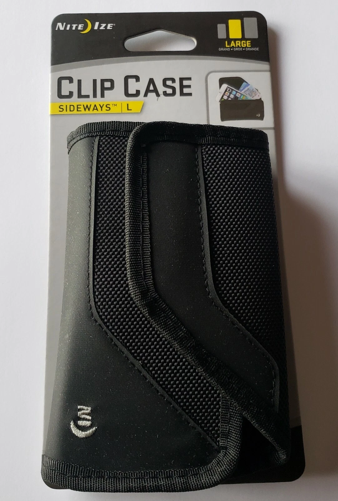 STAR- Brand New Black Nite Ize Clip Case Sideways Rugged Nylon Phone ...