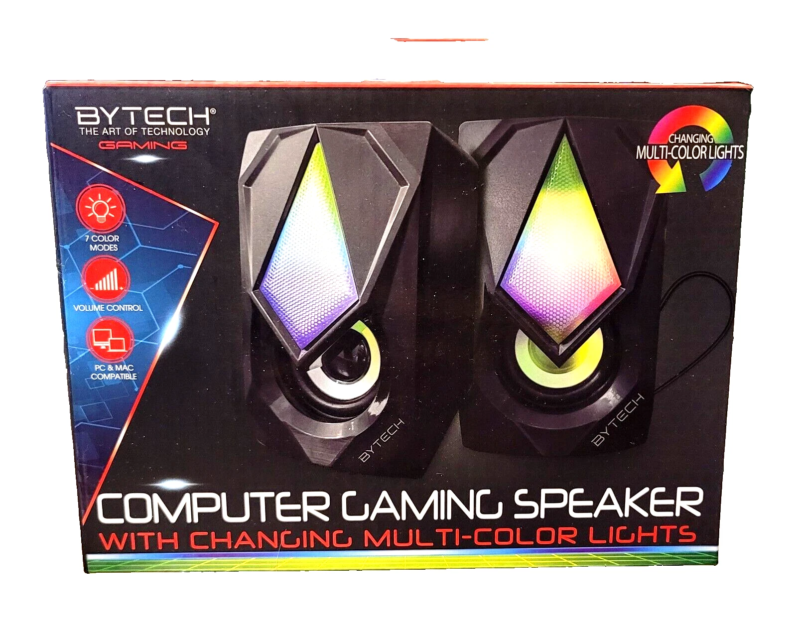 STAR- Bytech Computer Gaming Speakers With Changing Rgb Multi-Color Led ...