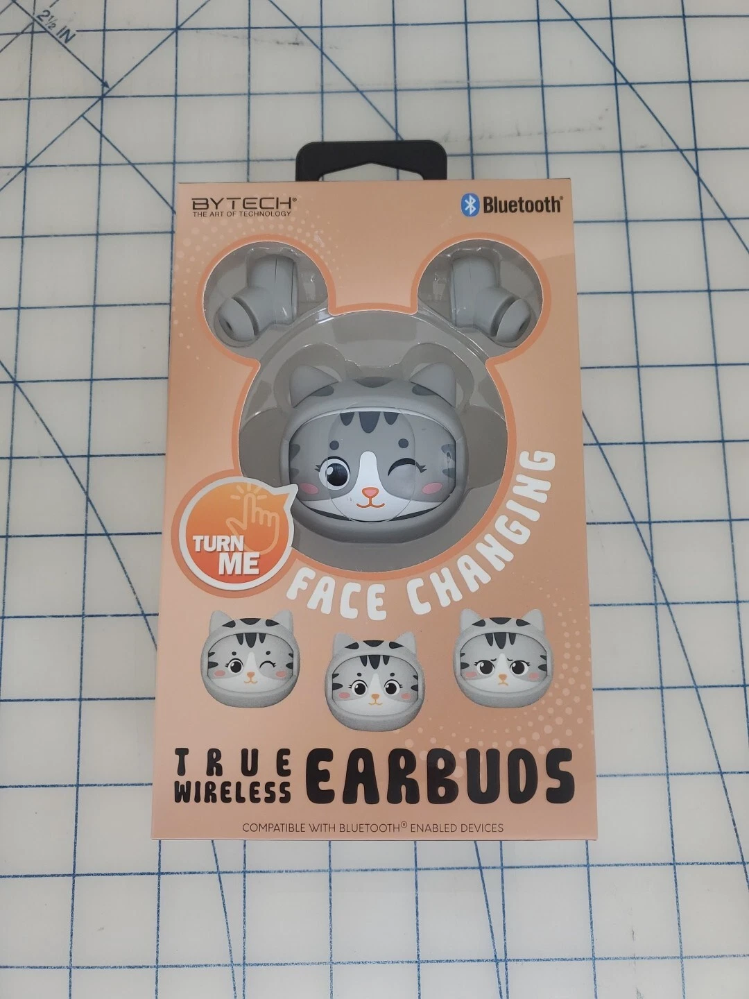 STAR- Bytech Face Changing True Wireless Bluetooth Earbuds - Gray Cat ...