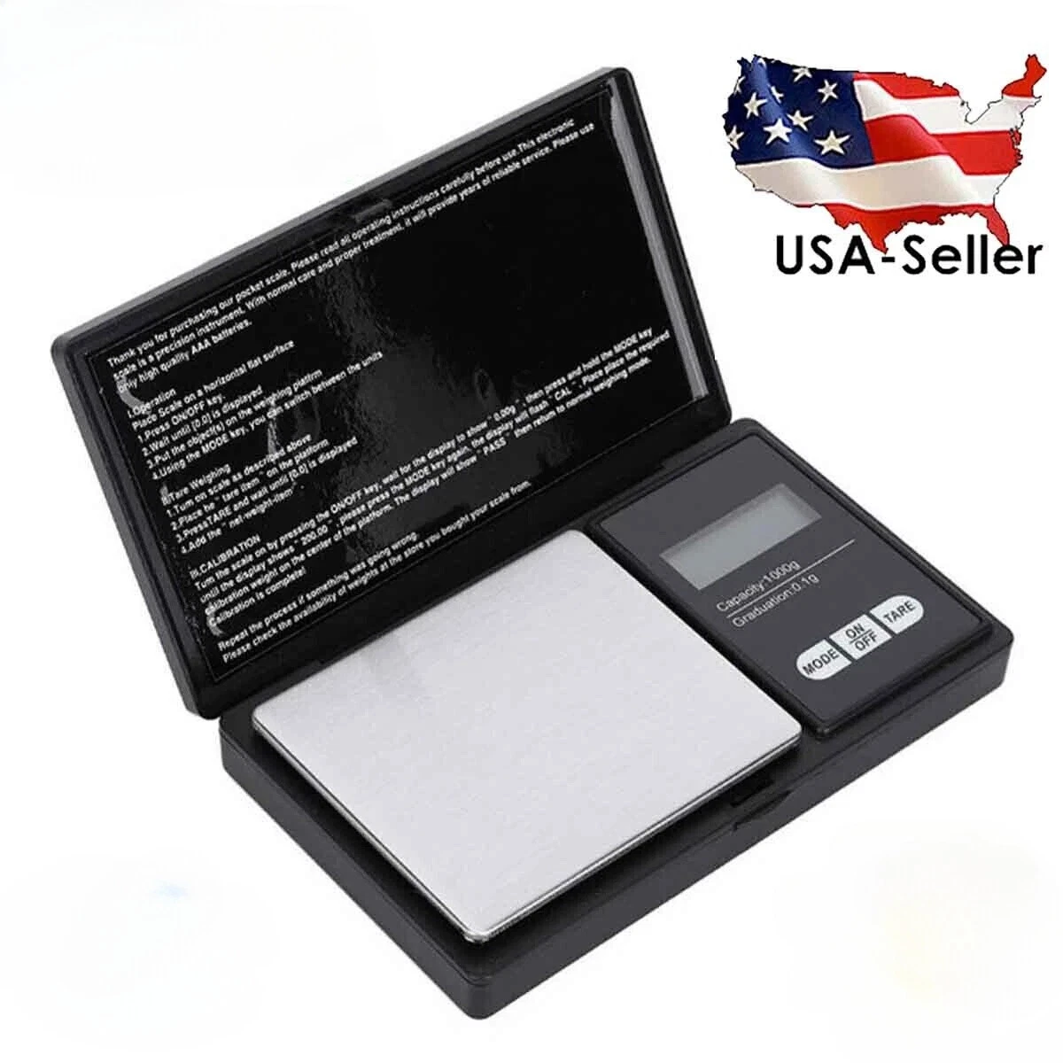 STAR- Digital Pocket Scale 1000G X 0.1G Portable Weight Jewelry Gram ...