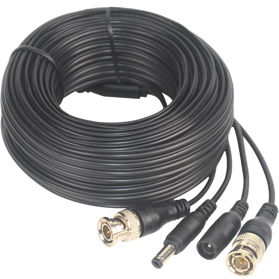 STAR- Ens Premade Bnc Video Power Cable 60Ft, All-In-One, Black ...