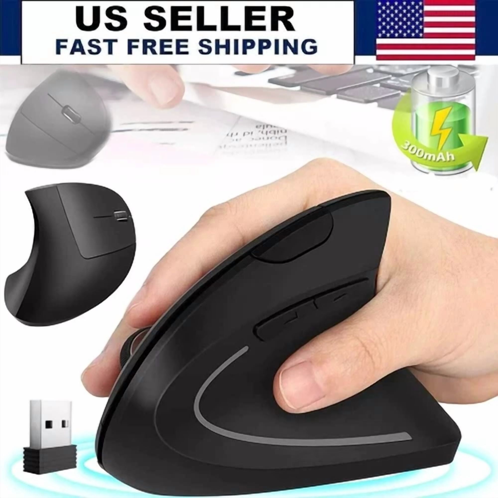 STAR- Ergonomic Optical Vertical Mouse 6 Keys Usb Wireless Mice 2.4Ghz ...
