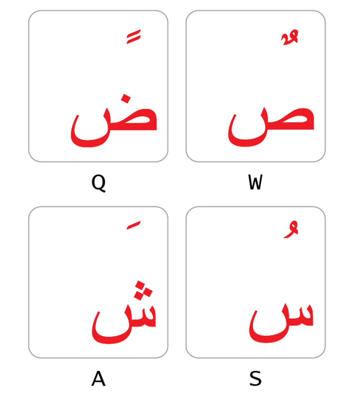 STAR- Farsi-Persian Keyboard Sticker Transparent Red Letters Online ...