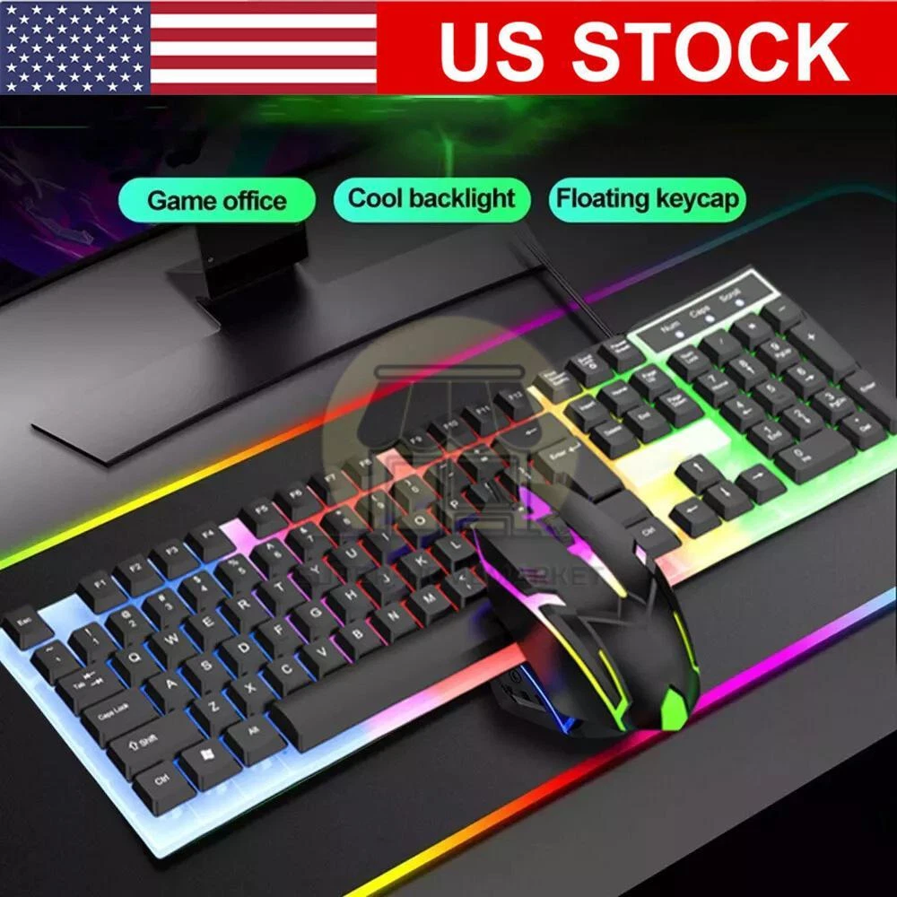STAR- Gaming Keyboard And Mouse Led Light Backlit Mechanical Feel For ...