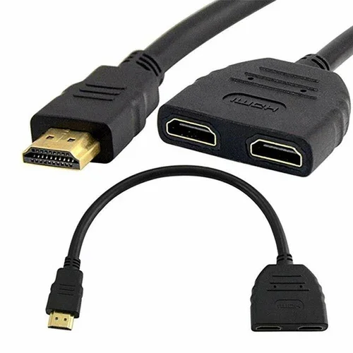 STAR- Hdmi Port Male To Female 1 Input 2 Output Splitter Cable Adapter ...