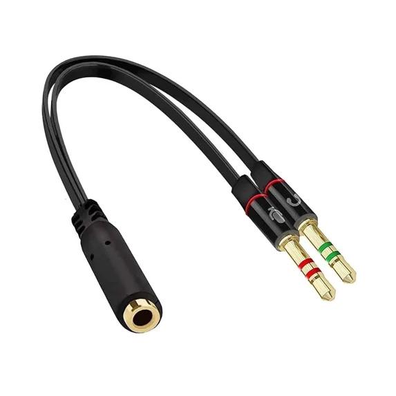 STAR- Headset Splitter 3.5Mm Jack Dual Male Adapter Mic And Audio ...