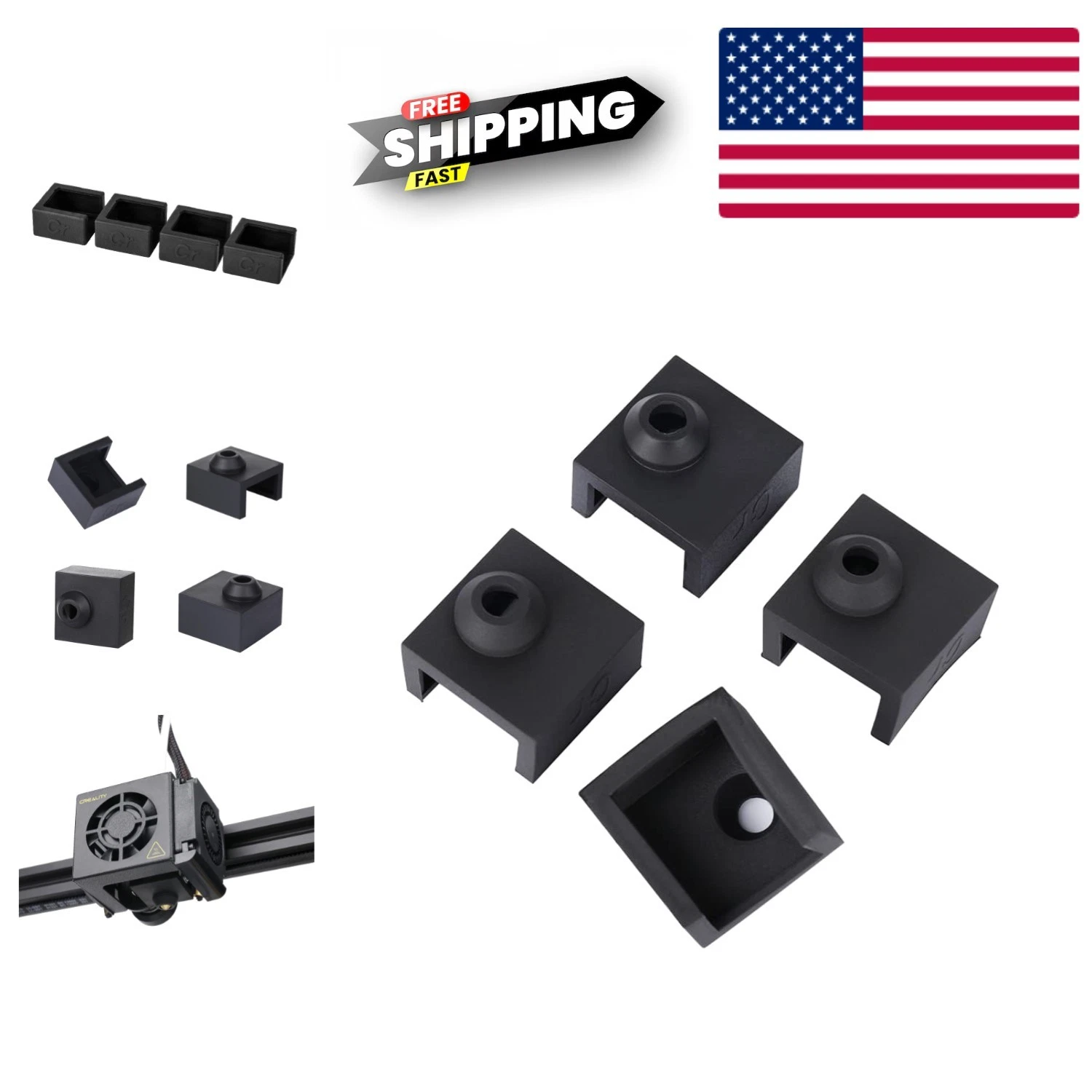 STAR- High-Temperature Silicone Hotend Cover For Ender 3 Pro Ender 5 ...