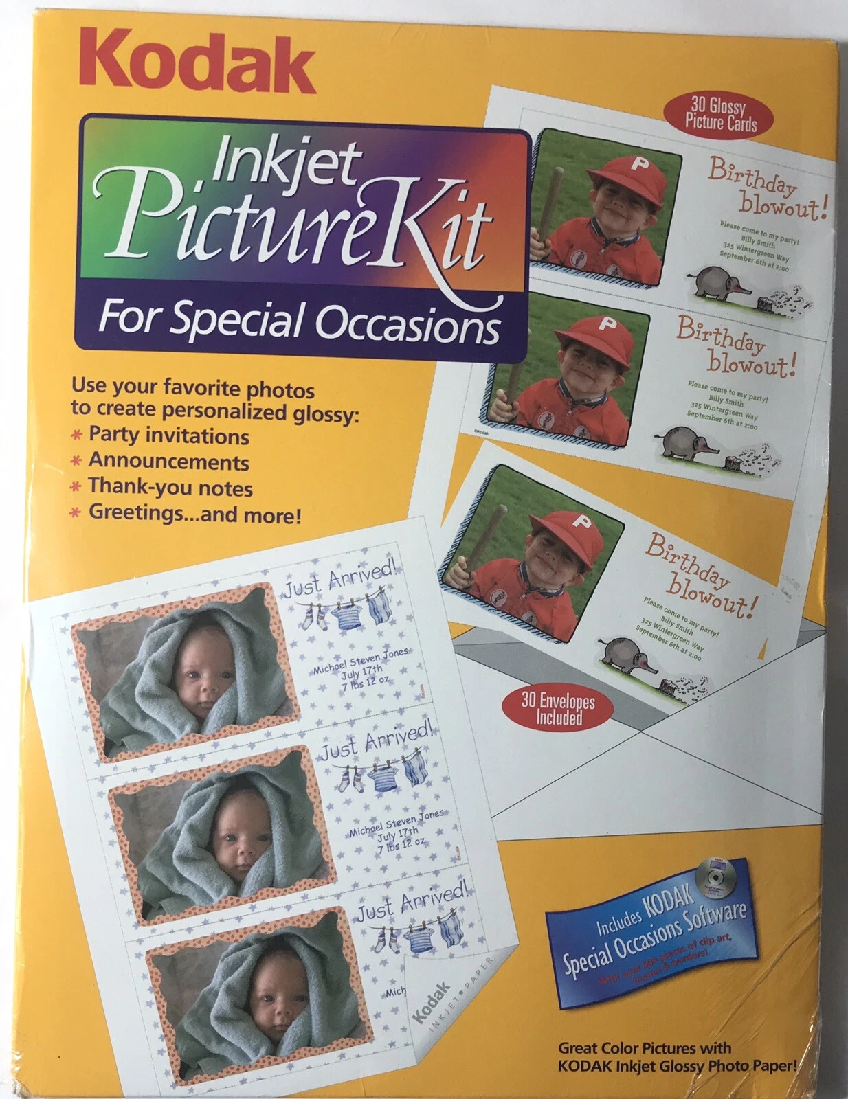 STAR- Kodak Inkjet Picturekit Glossy Picture Cards 30 8.5 By 11 Inch ...