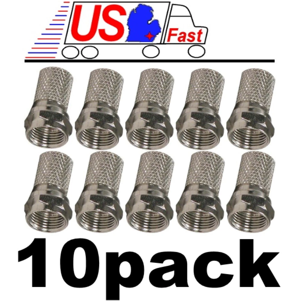 STAR- Lot10X/Pk/Pc Rg6 F-Type Male Twist-On Coax Coaxial Cable Rf ...