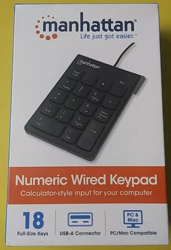 STAR- Manhattan External Usb Wired Numeric Keypad Full Sized Keys Brand ...