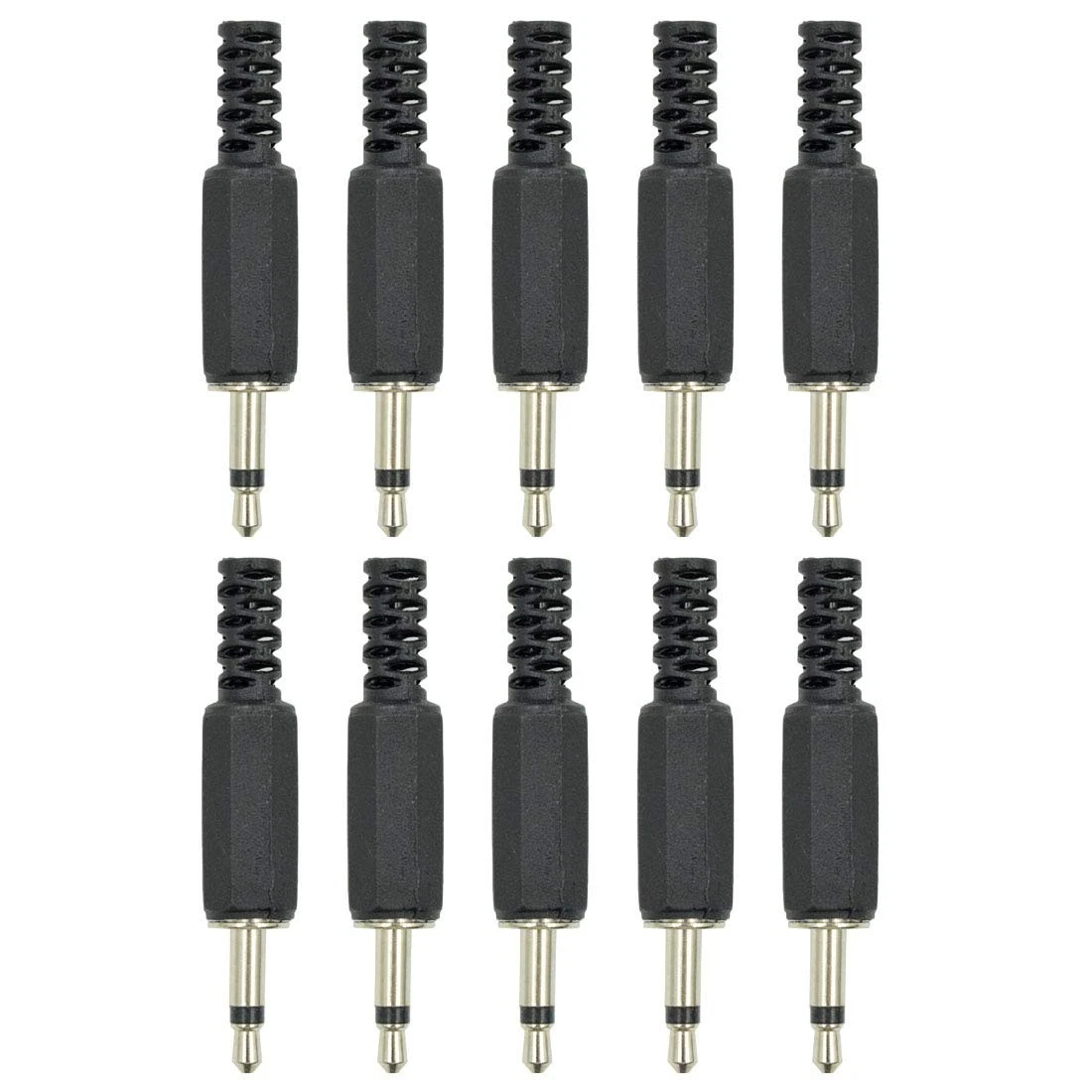 STAR- Mecion 10 Pcs Ts Mono Male Plug 1/8" 3.5Mm Solder Type Diy Audio ...
