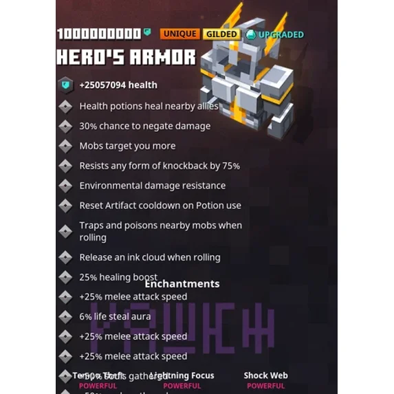 STAR- Minecraft Dungeons -Hero'S Armor Unique Gilded (Xbox)(Ps4)(Switch ...