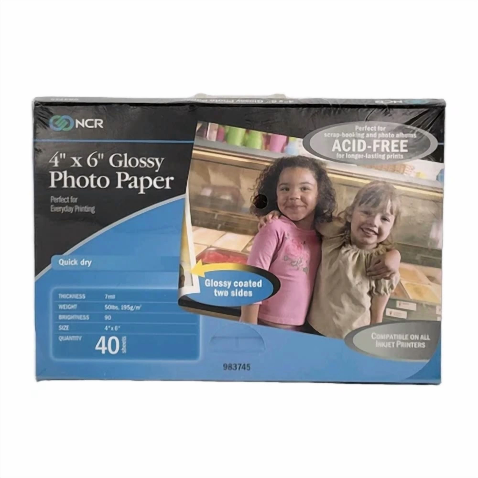 STAR- Ncr Photo Paper Plus Glossy 4X6 40 Sheets 7Mil 50Lbs Quick Dry ...