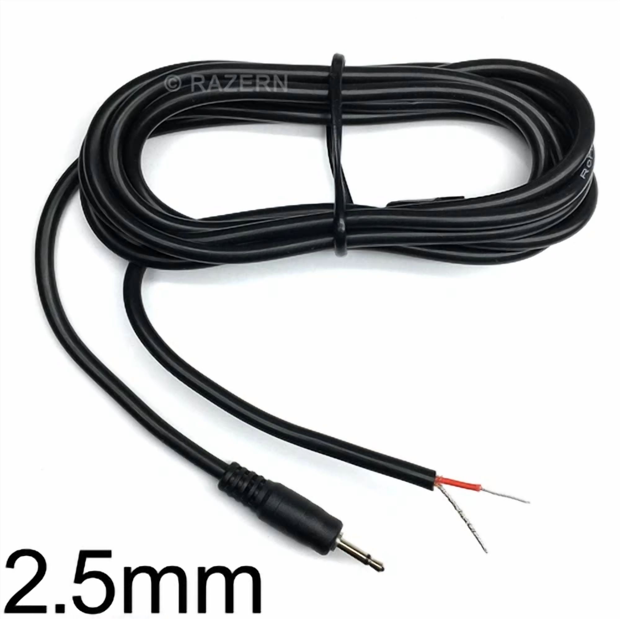 STAR- New 6 Ft 2.5Mm Mono Monaural Sub-Mini Male Plug To Tinned Bare ...
