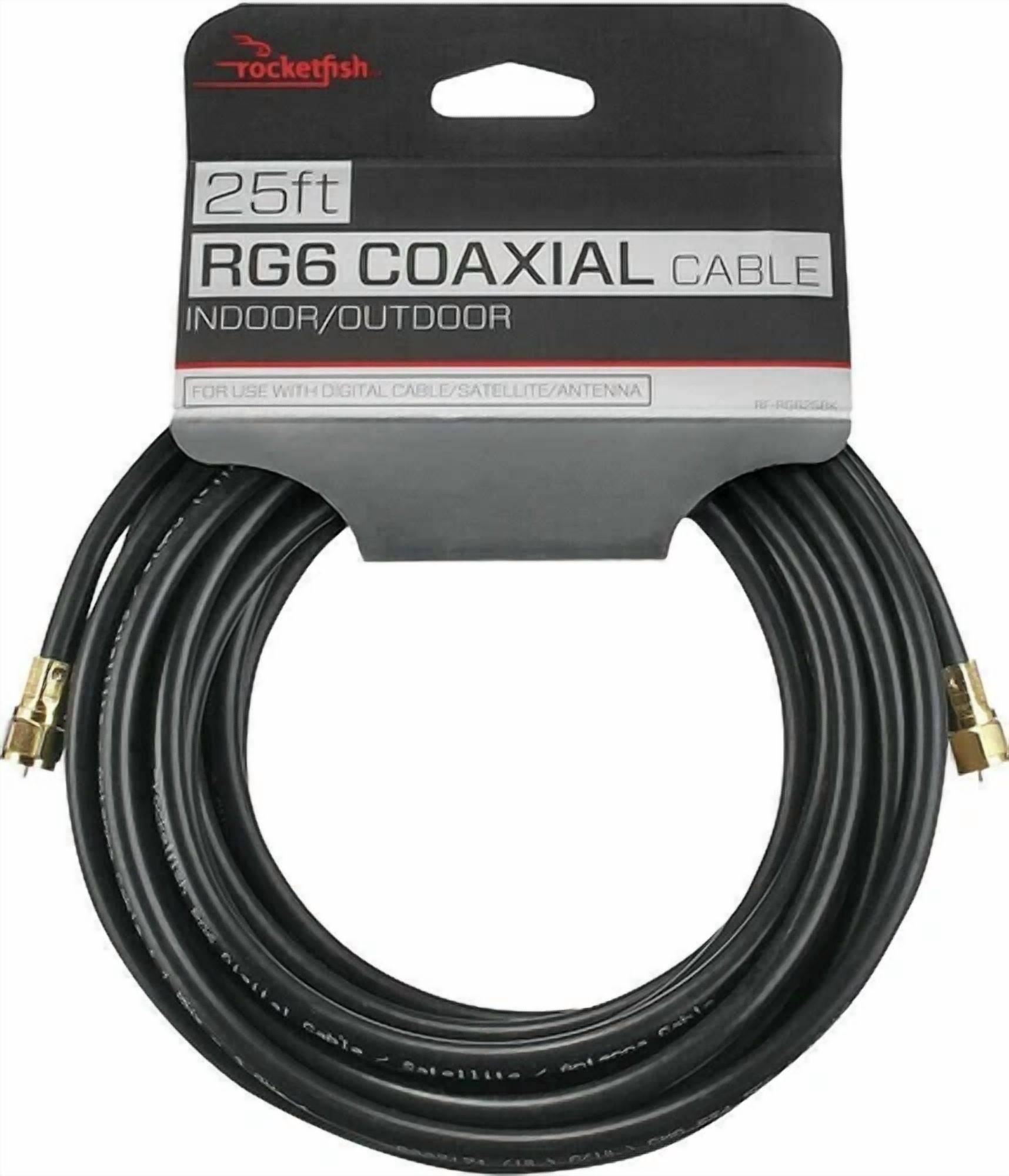 STAR- New Rocketfish Rf-Rg625Bk 25' Rg6 In-Wall Indoor/Outdoor Coaxial ...