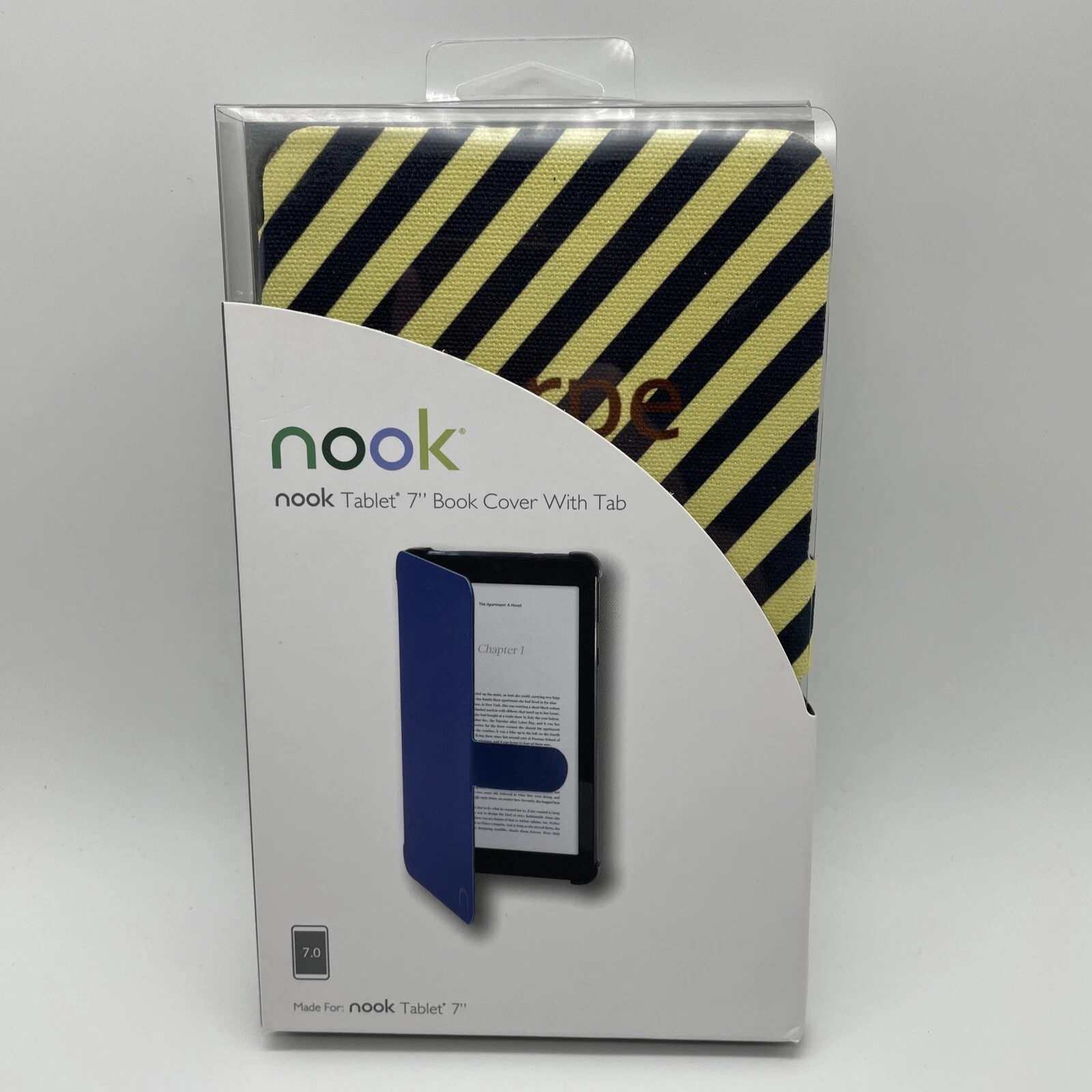 STAR- Nook Tablet 7 Book Cover With Tab- In Striped Carpe Diem -Brand ...