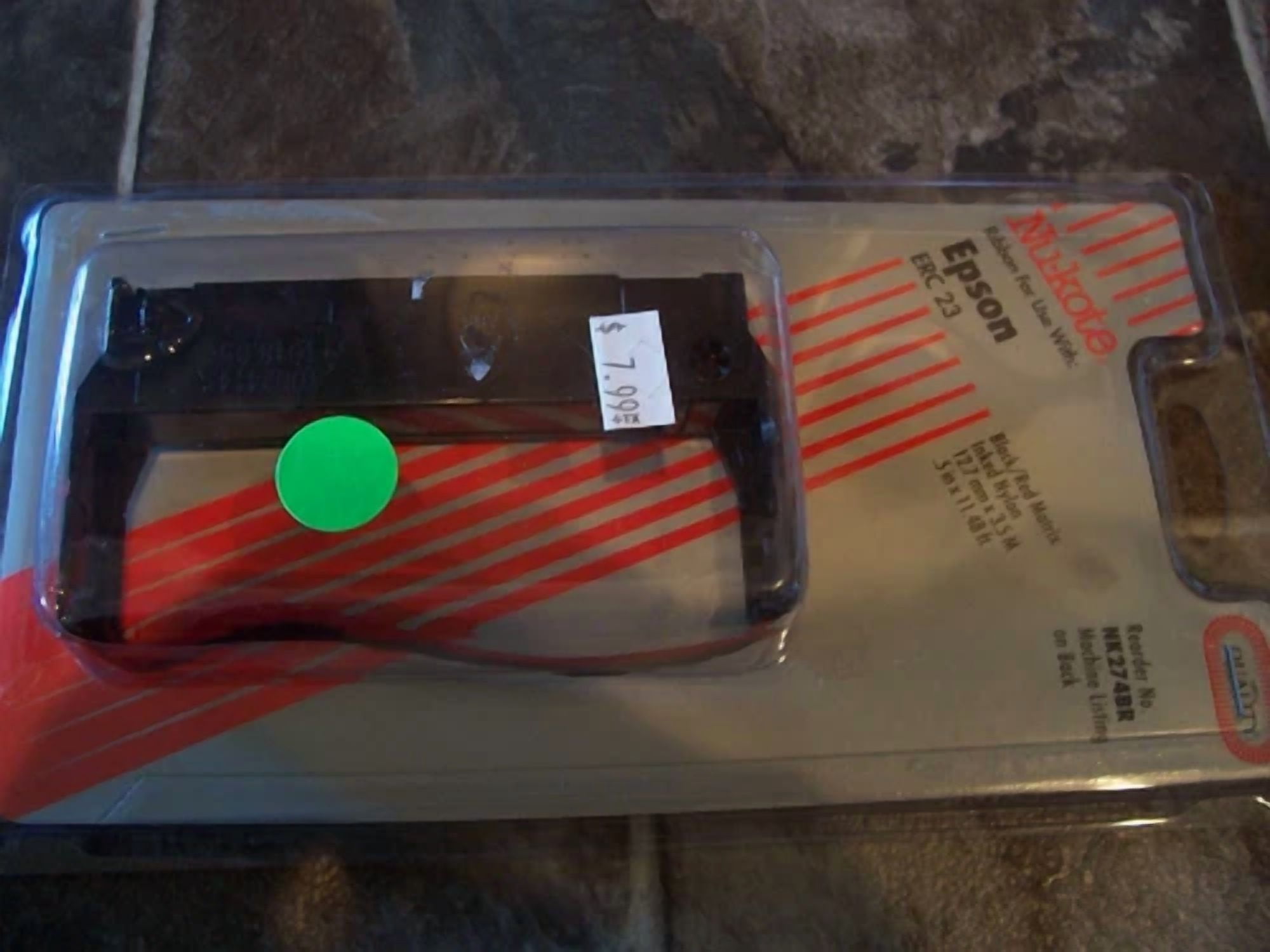STAR- Nu-Kote Br274 Epson Erc 23 Black/Red Matrix Ink Nylon Ribbon New ...