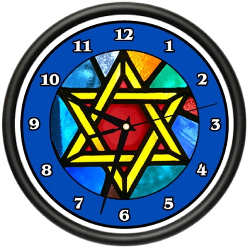 STAR OF DAVID Wall Clock jewish jew symbol religious hebrew biblical ...