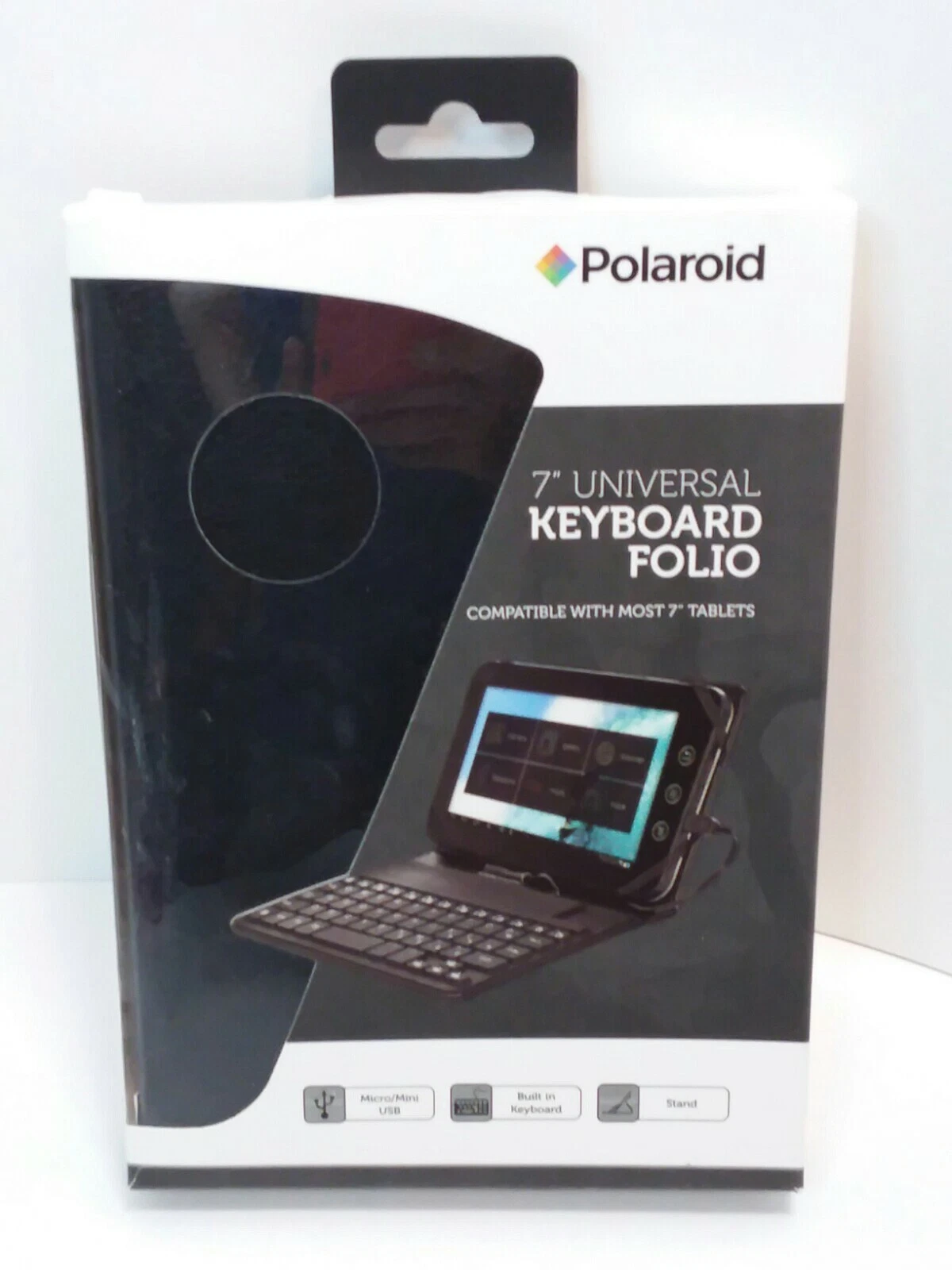 STAR- Polaroid 7" Universal Keyboard Folio Stand W/Micro Usb ...